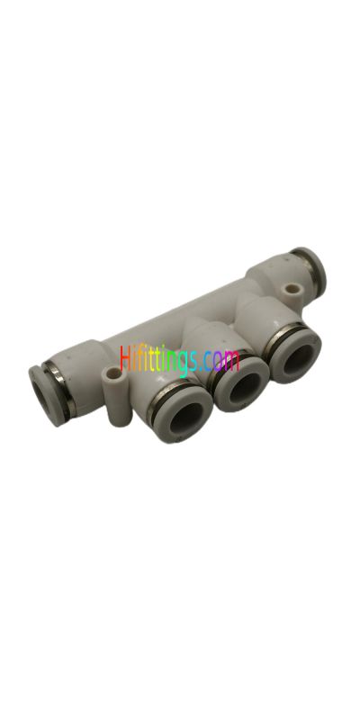 Triple Branch Union Pneumatic Push-In Fitting